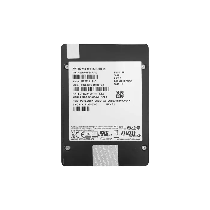 Hard drive EMC 1.92TB SSD NVMe PCIe 3.0x4 U.2 118000740 - Hardware Direct