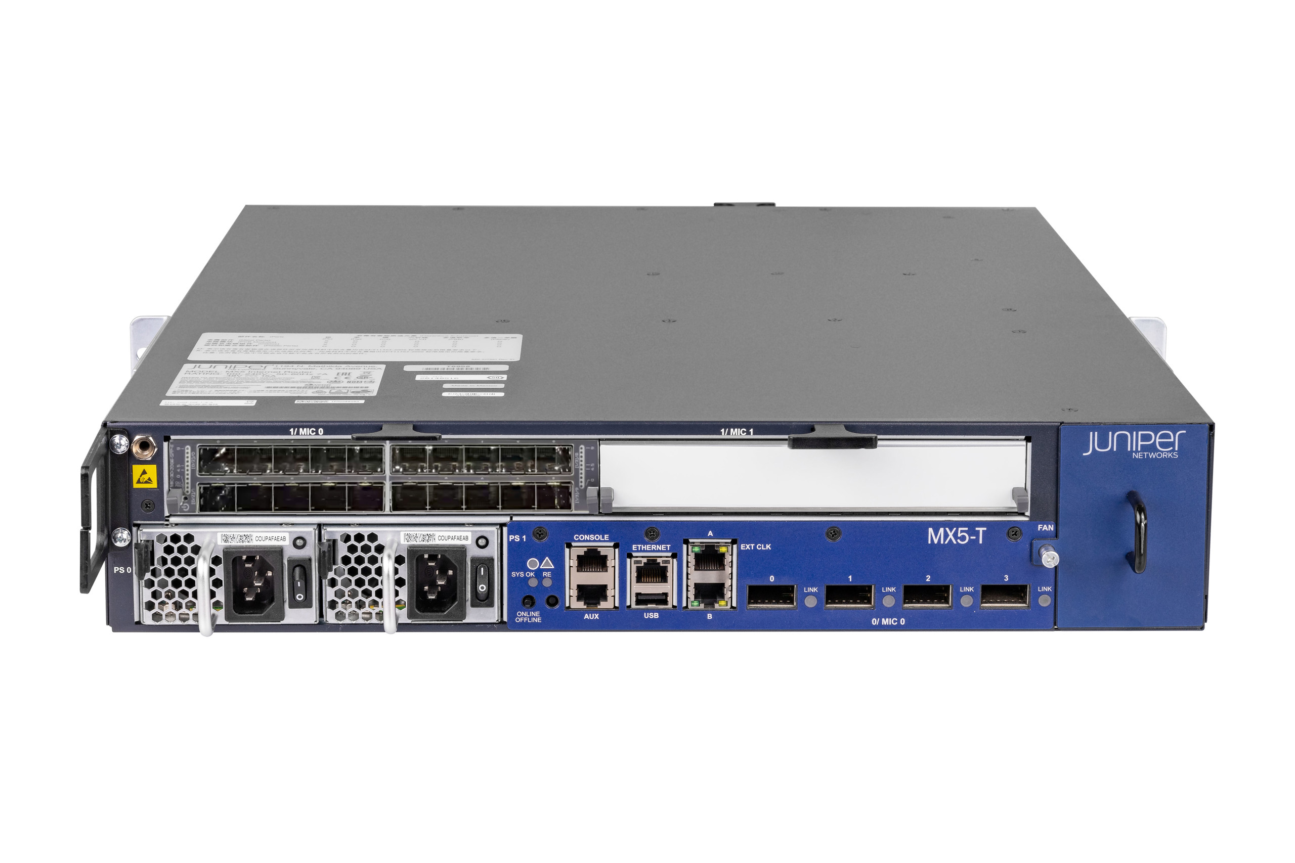 Router Juniper Network MX5-T with 20x1GbE, 2xPSU - Hardware Direct